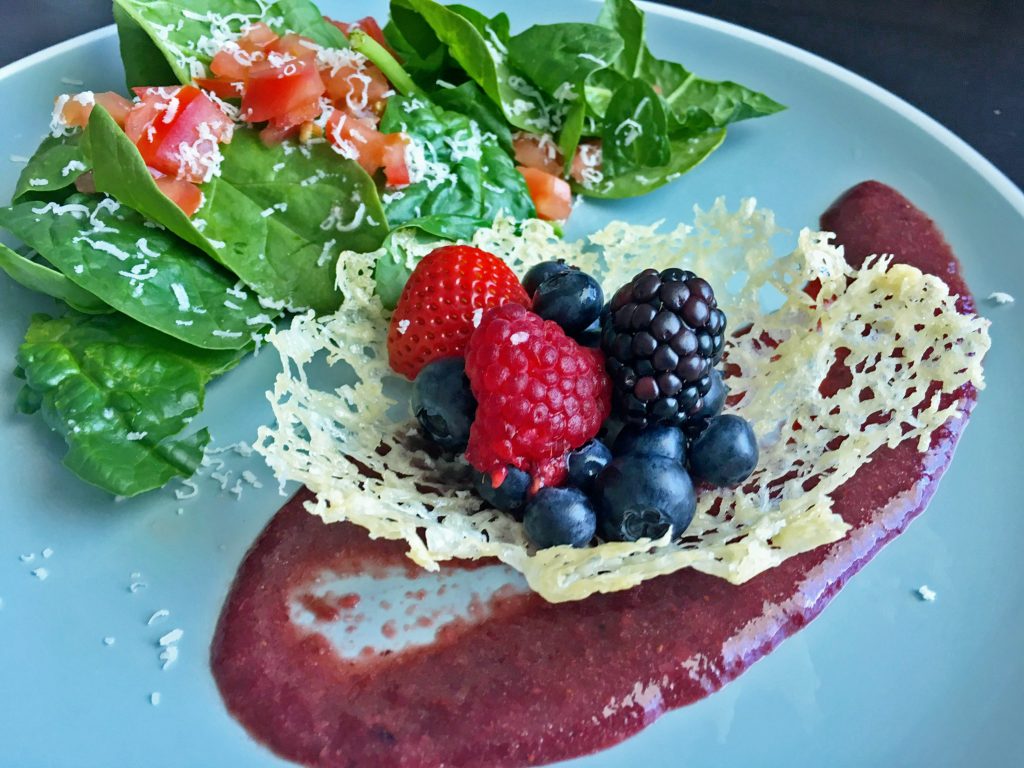 Berries in a Parmesan Cup with a Berry Gastrique – Recipe Remixes
